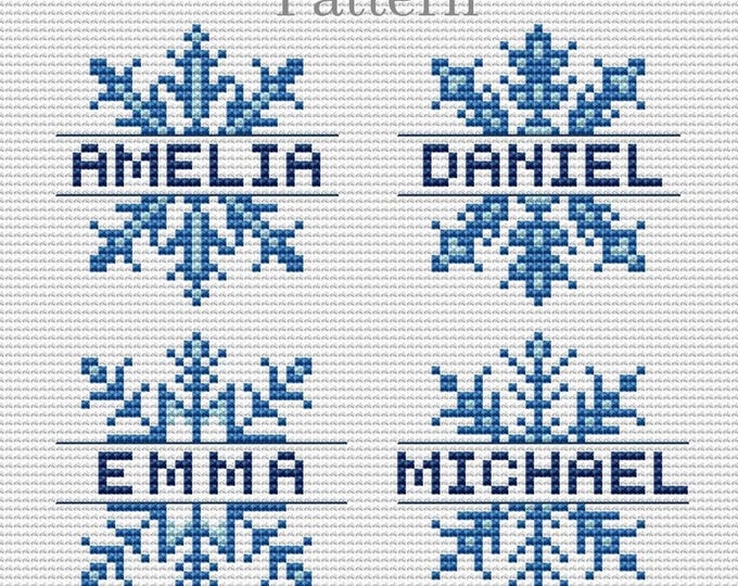 Initial Ornament Cross Stitch Pattern With Alphabet Chart, Monogram ...
