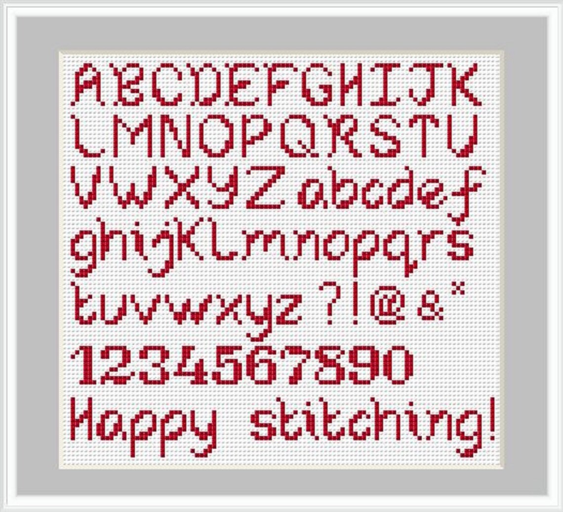 Cross Stitch Alphabet Pattern, Cross Stitch Font, ABC Chart, Alphabet ...