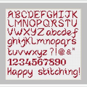Cross Stitch Alphabet Pattern, Cross Stitch Font, ABC Chart, Alphabet ...