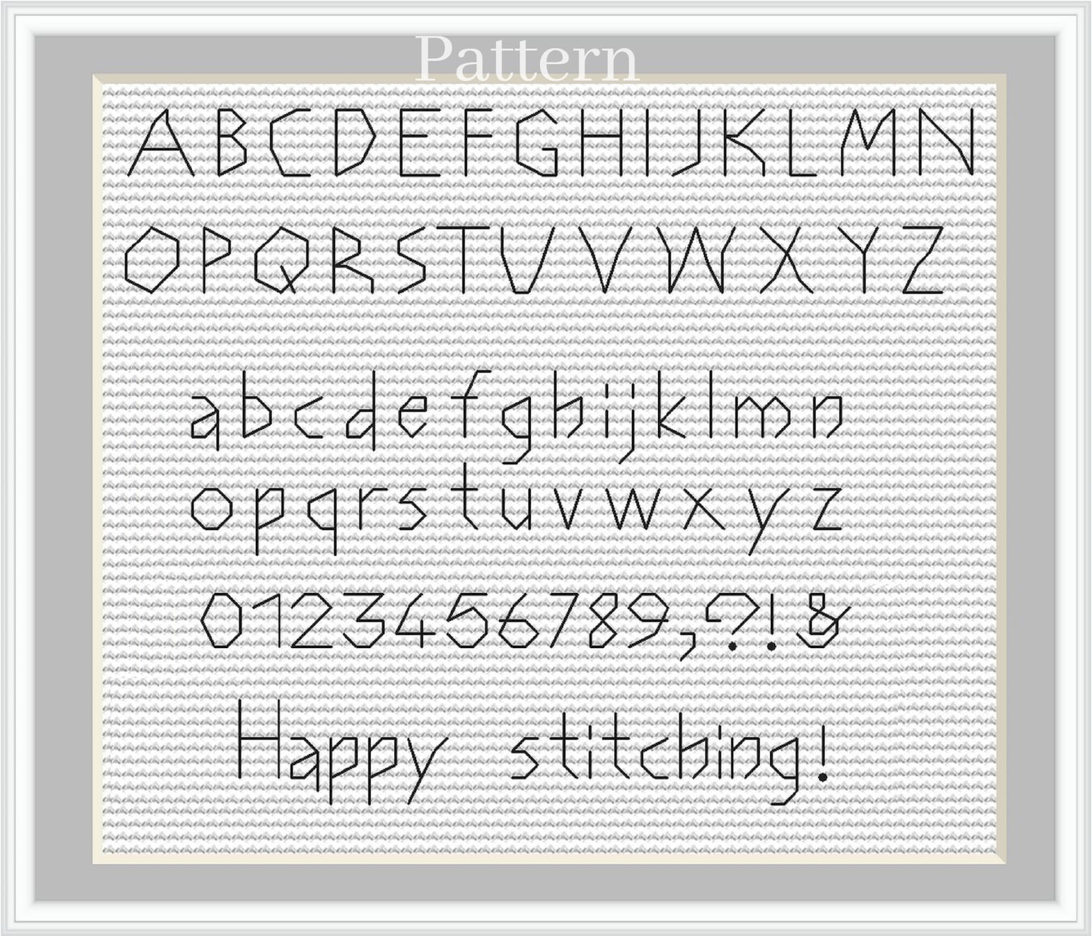 Backstitch Font Cross Stitch Alphabet Cross Stitch Letters - Etsy