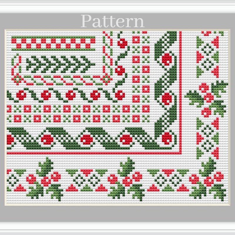 Christmas Cross Stitch Border Patterns - Etsy