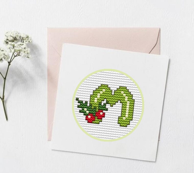 Christmas Alphabet Cross Stitch Pattern for Initial Ornament With ...