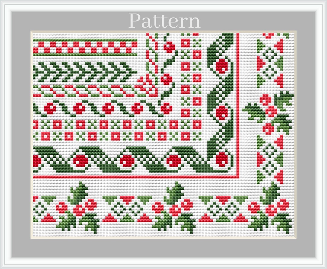 Square Border Cross Stitch Pattern Christmas Border Cross - Etsy