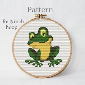 Frog Cross Stitch Pattern, Frog and Toad Hand Embroidery Pattern - Etsy
