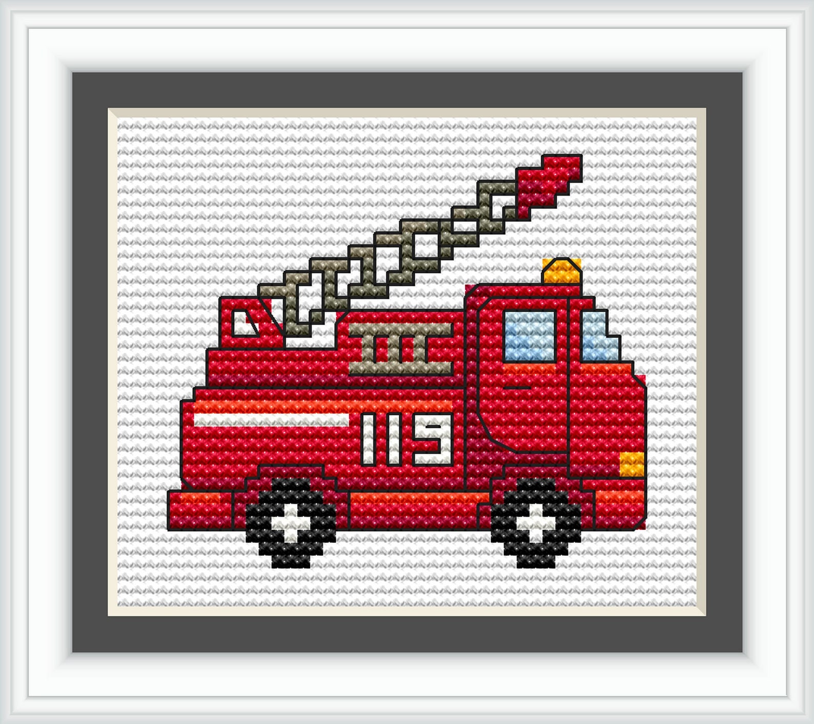 Fire Truck Cross Stitch Pattern Fire Engine for Boys Fire | Etsy