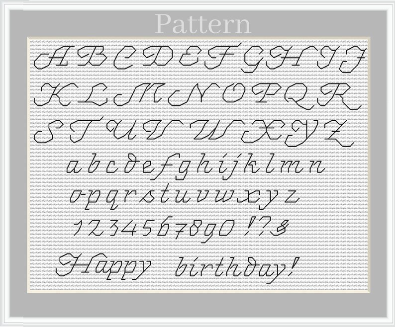Cross Stitch Font Cross Stitch Alphabet Small Cursive Font - Etsy