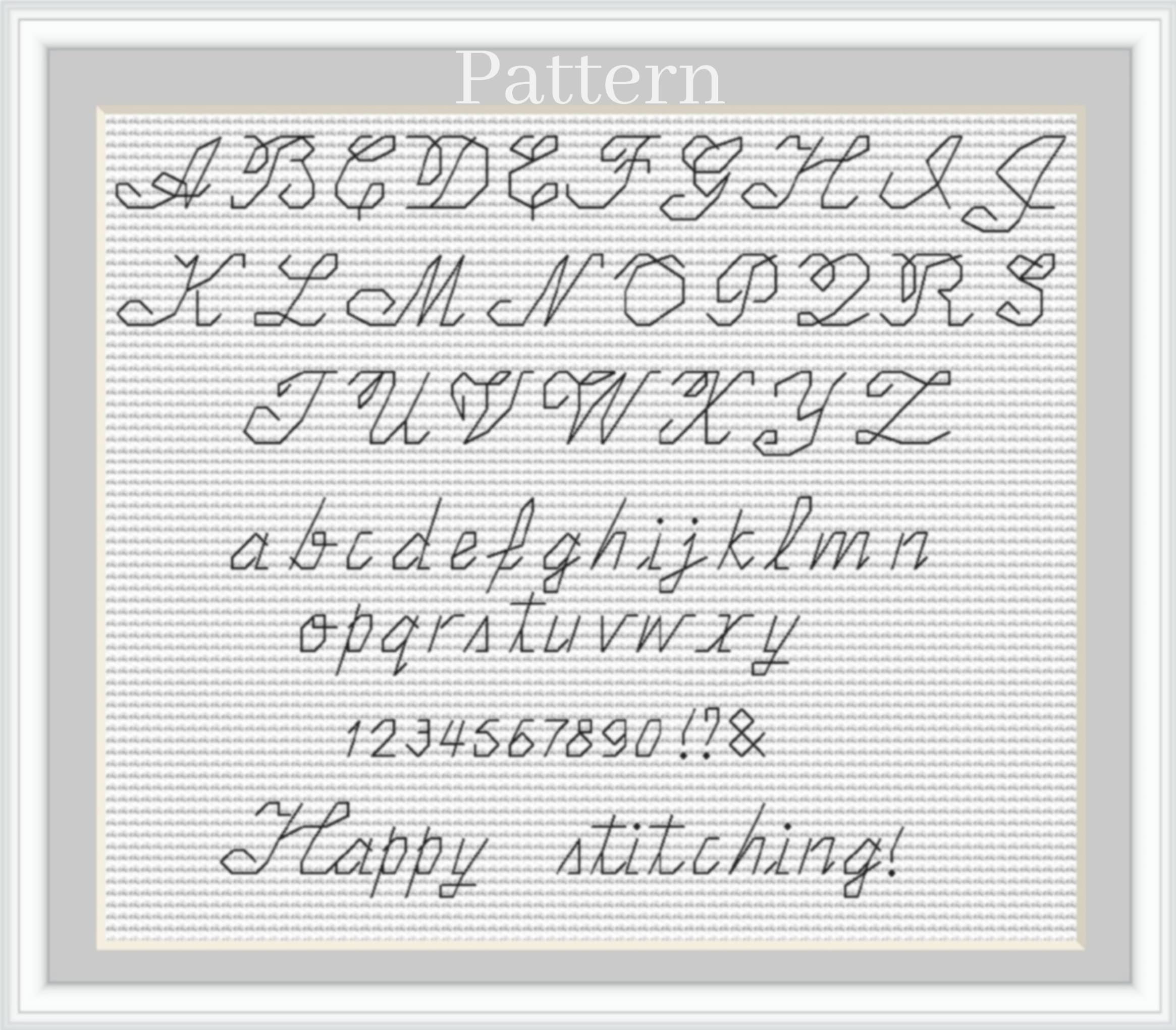 Backstitch Alphabet Cross Stitch Fonts Cursive Alphabet - Etsy