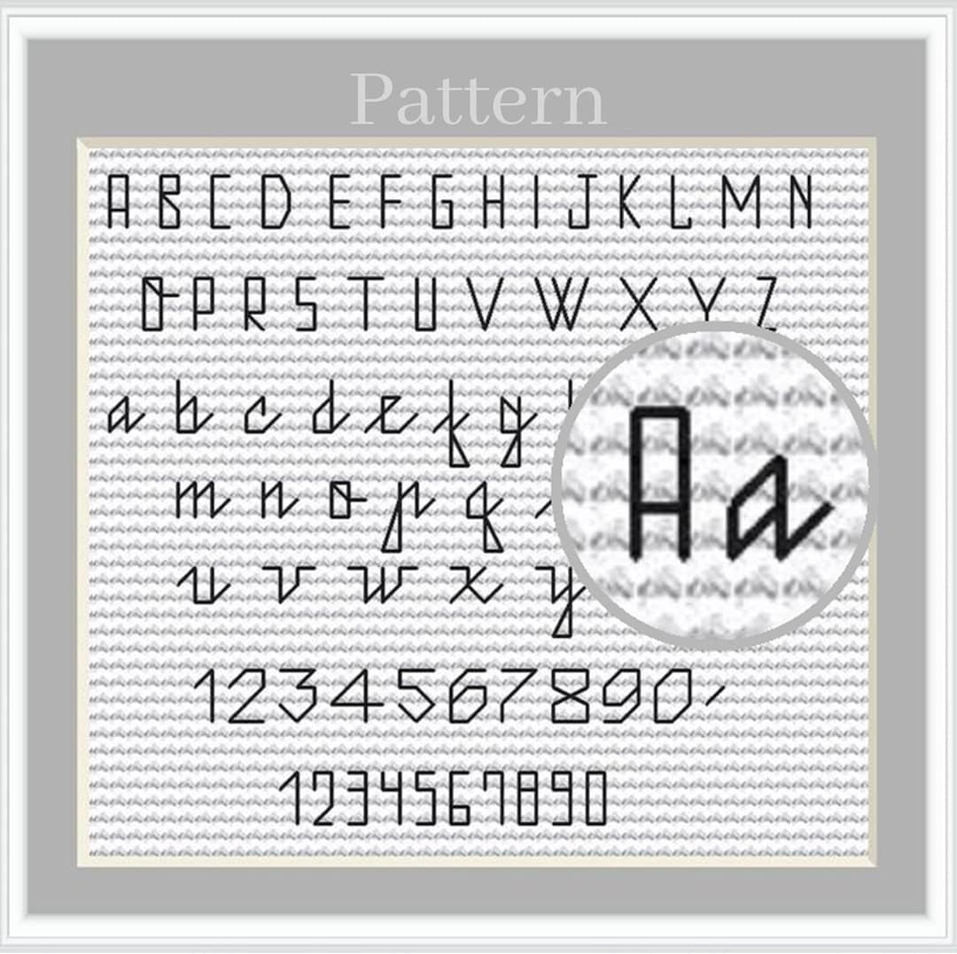 Backstitch Alphabet Cross Stitch Pattern, Cross Stitch Font, Tiny ...