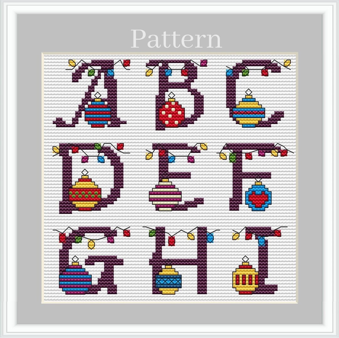 Christmas Alphabet Chart Cross Stitch Pattern, Cross Stitch Fonts ...