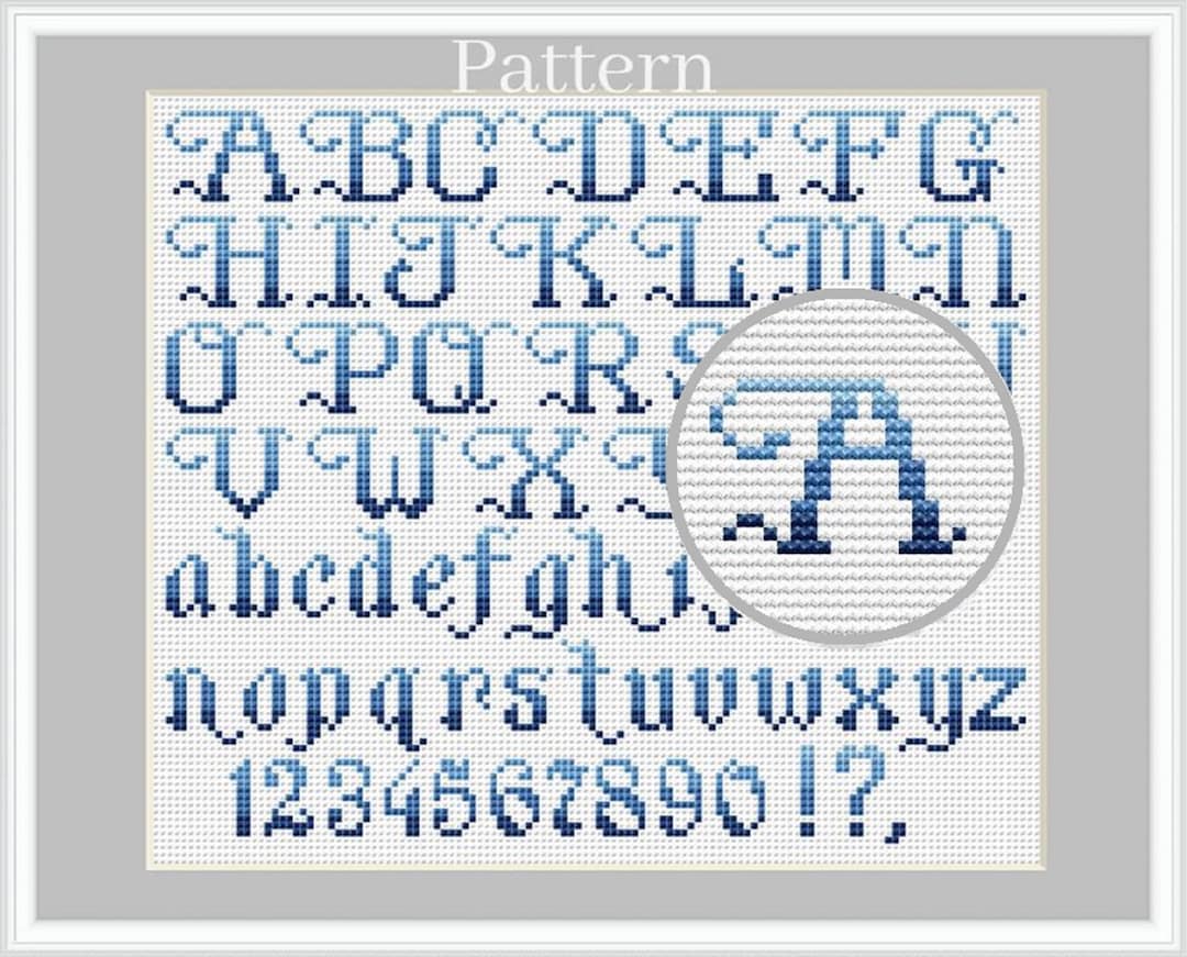 Christmas Alphabet Cross Stitch Pattern, Christmas Fonts, Cross Stitch ...