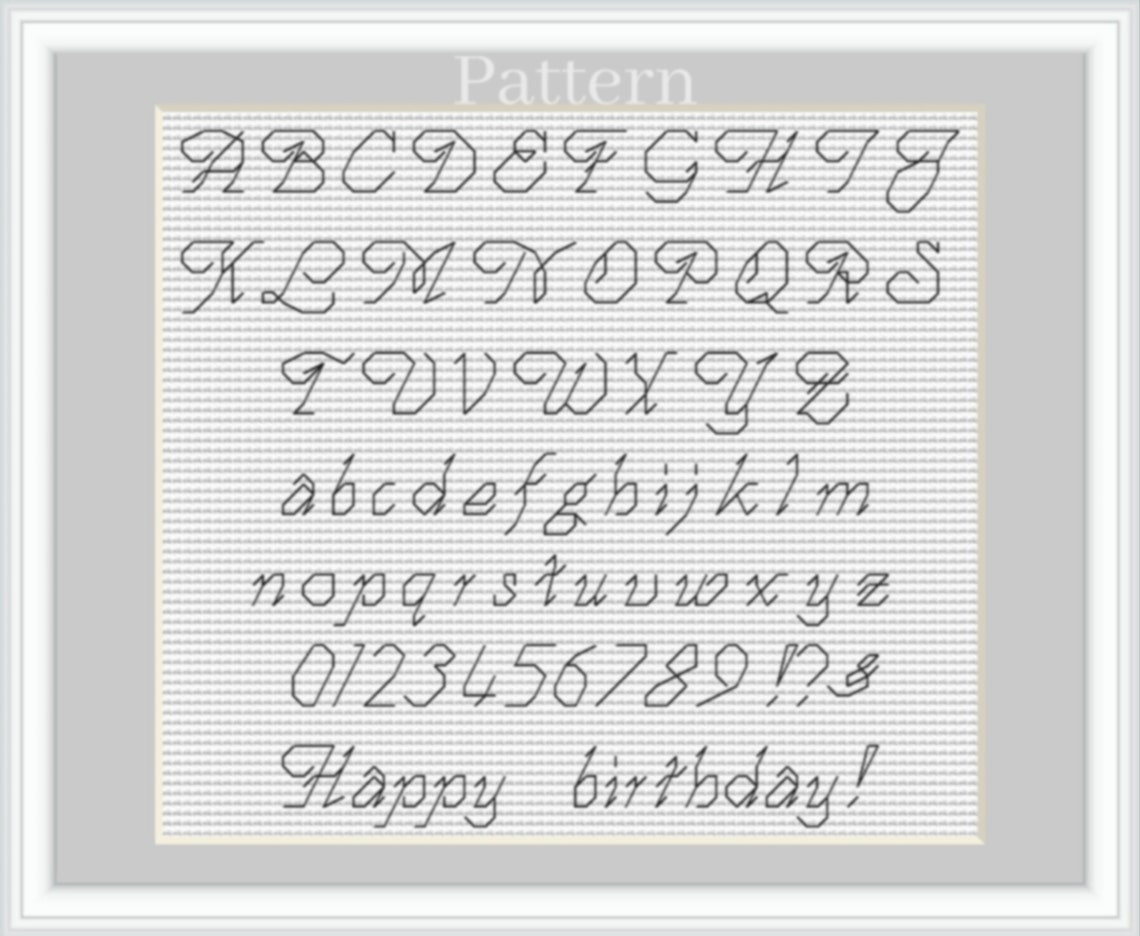 Cross Stitch Letters Cursive Alphabet Cross Stitch Alphabet - Etsy UK
