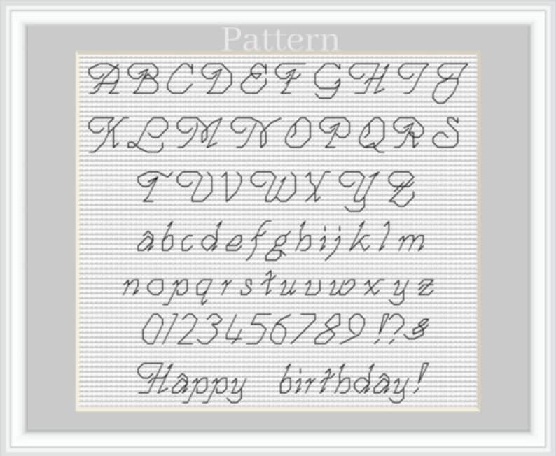 Cross Stitch Letters Cursive Alphabet Cross Stitch Alphabet - Etsy