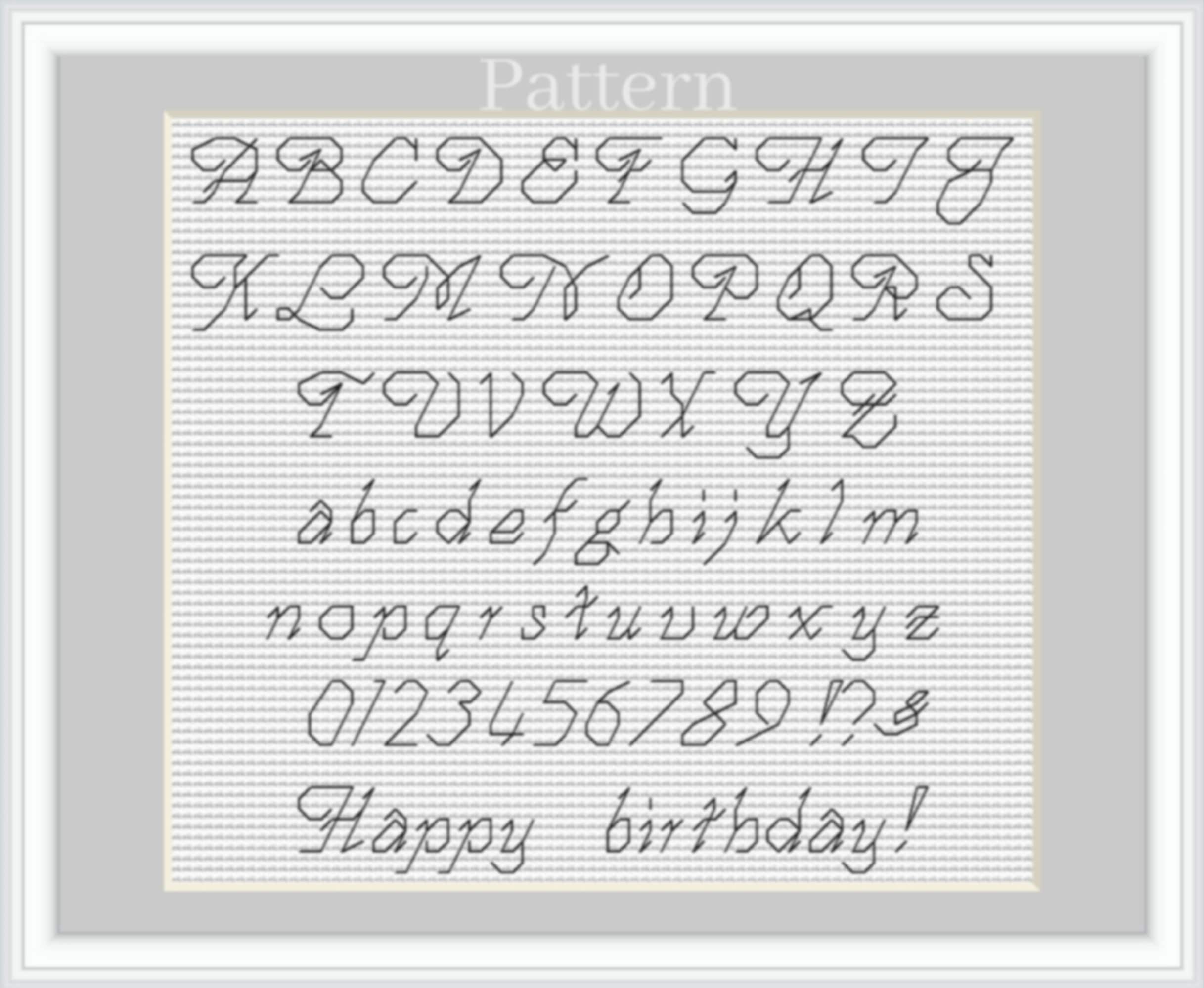 Cross Stitch Letters Cursive Alphabet Cross Stitch Alphabet - Etsy