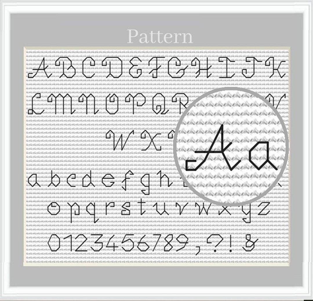 Cross Stitch Alphabet, Backstitch Alphabet, Cross Stitch Font, Cross ...