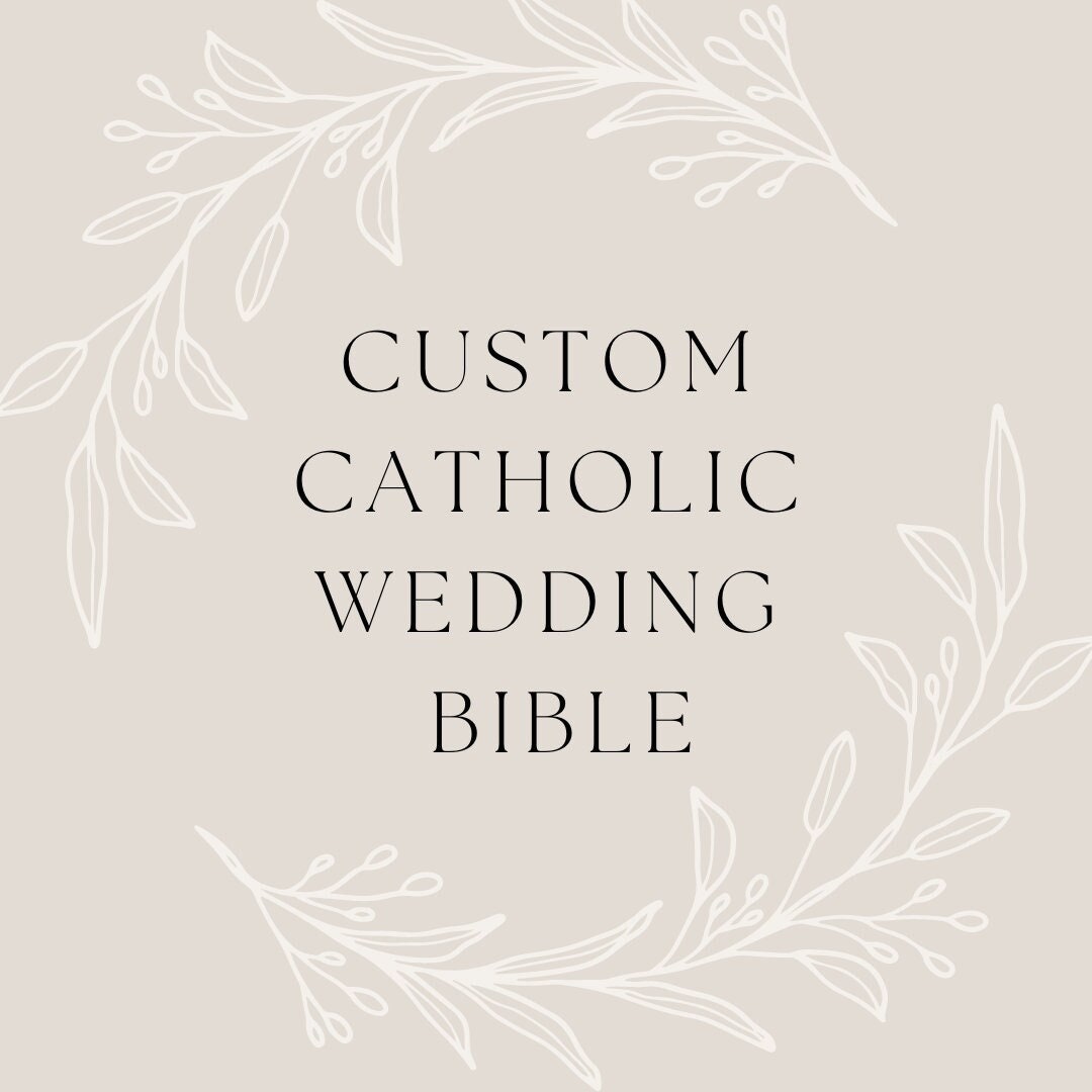 Custom Catholic Wedding Bible Guest Book, Hand Painted Wedding Bible ...