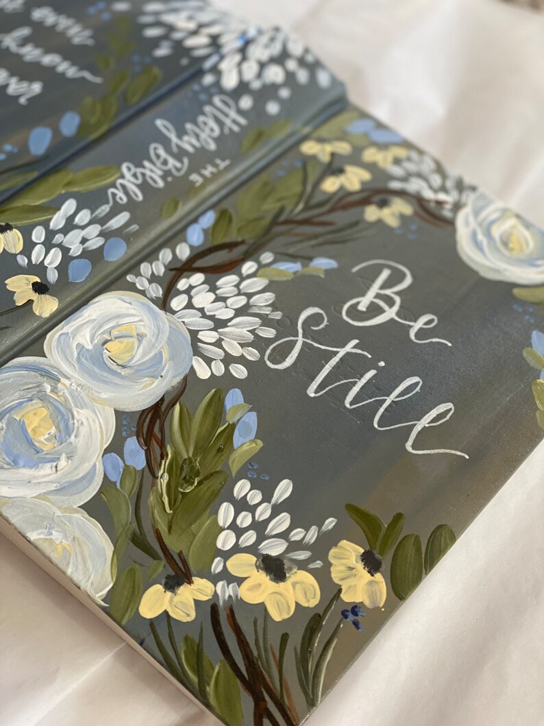 Hand Painted Bible NABRE Journaling Bible-catholic Painted Floral Rose ...