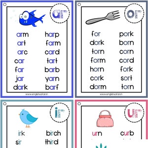 Phonics Word List for Bossy R Words - Etsy