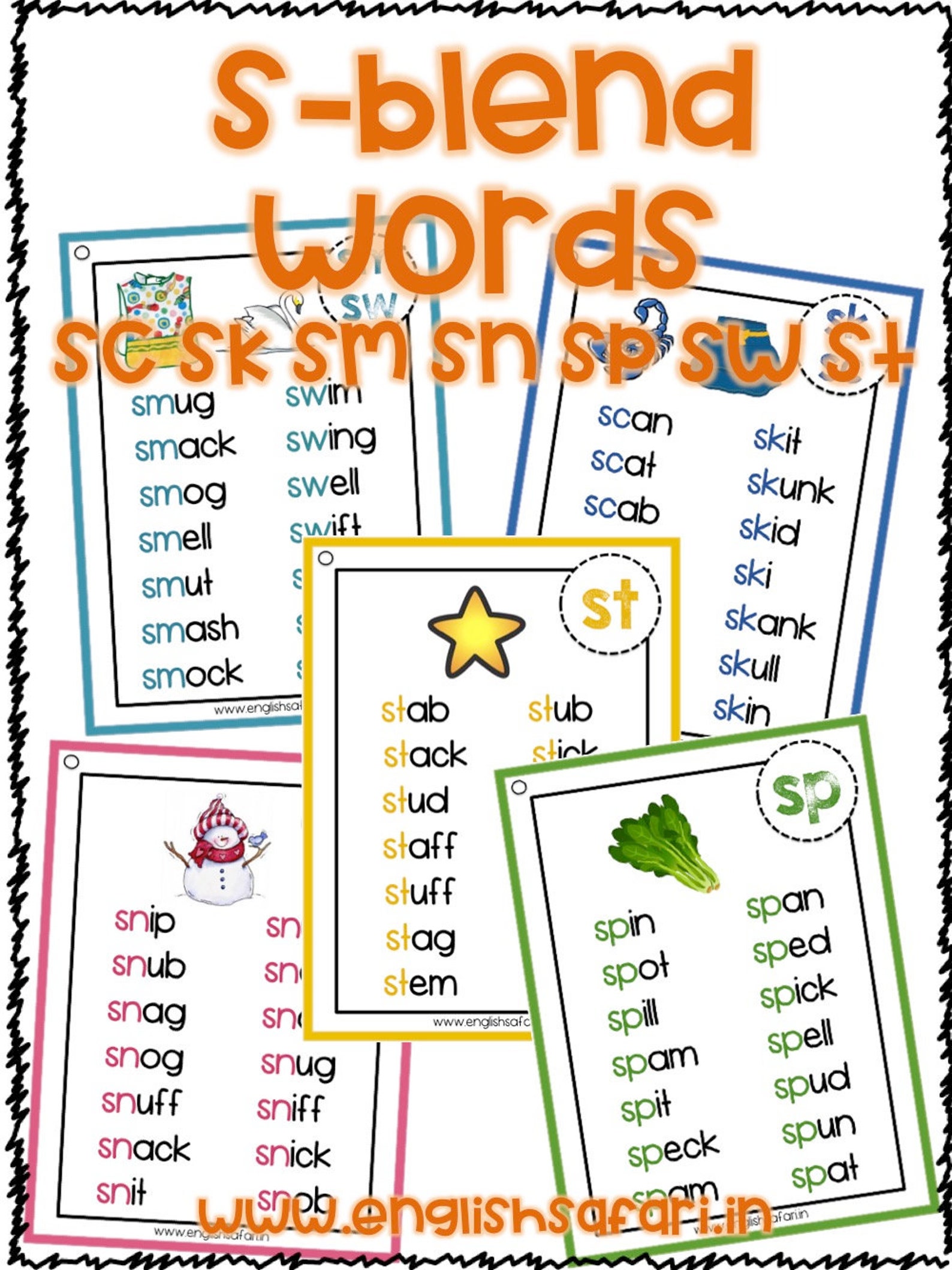 Phonics Word Lists For Consonant Blends Etsy Phonics Word Lists For Consonant Blends Etsy