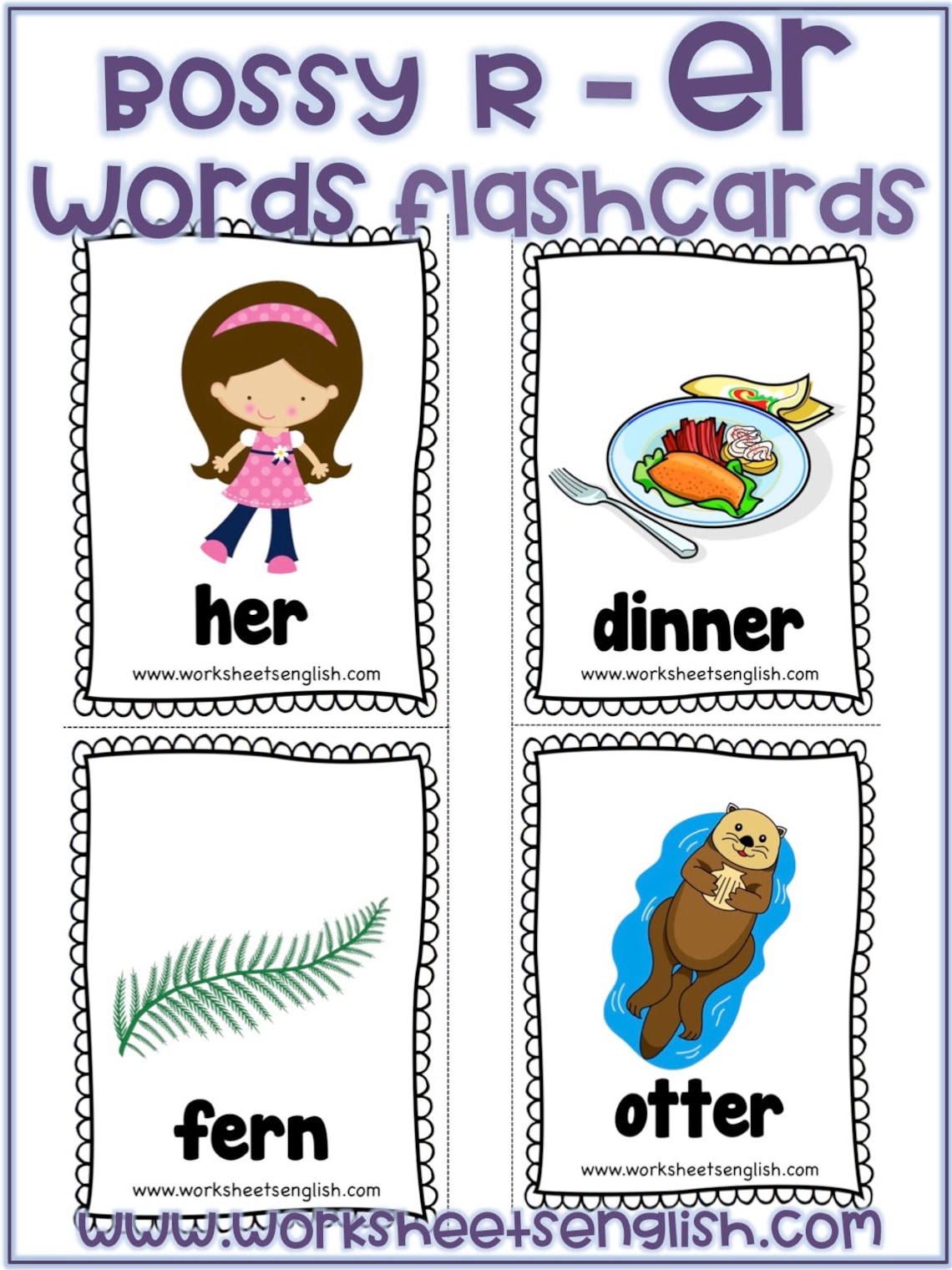 Phonics flashcards Bossy R/ R-controlled words ar er ir or - Etsy France