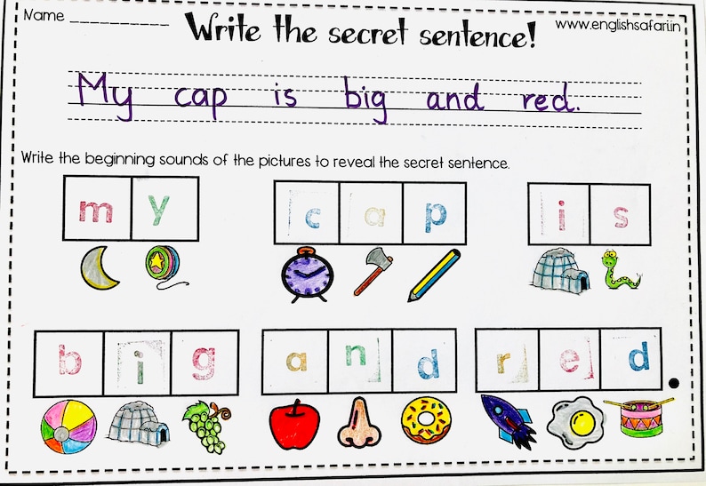 Phonics Secret Sentences Worksheets - Etsy