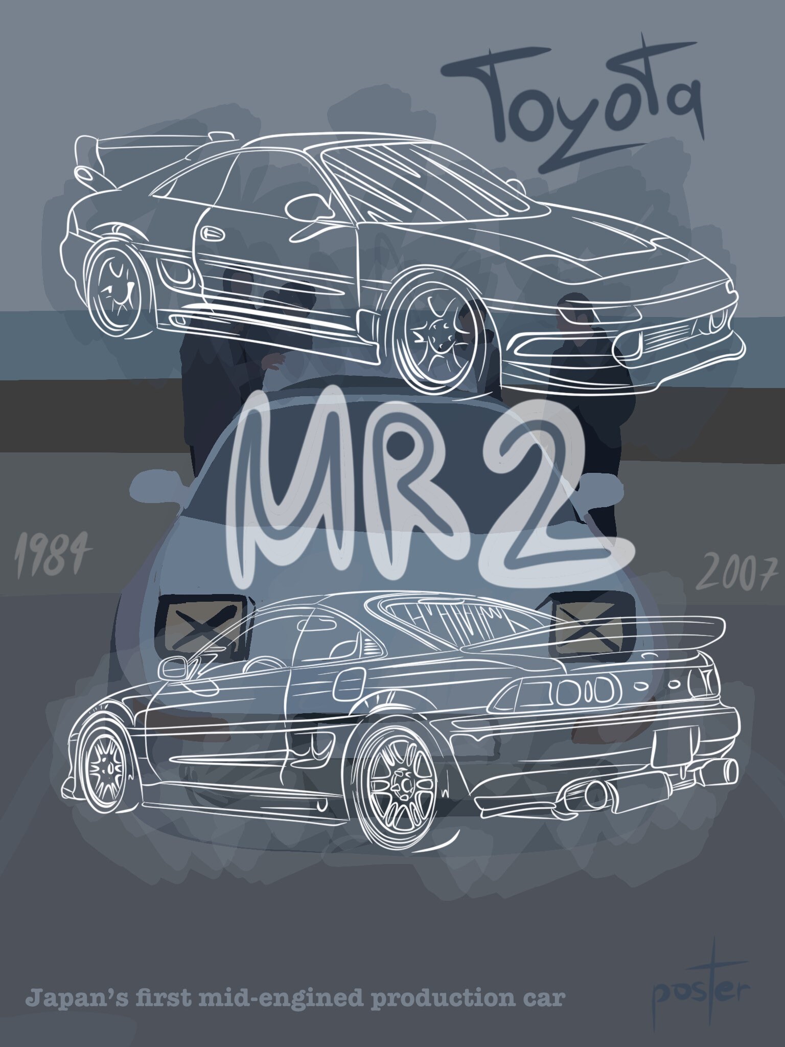 Custom Car Digital Drawing, Vector Car Illustration, Custom Cartoon Car ...