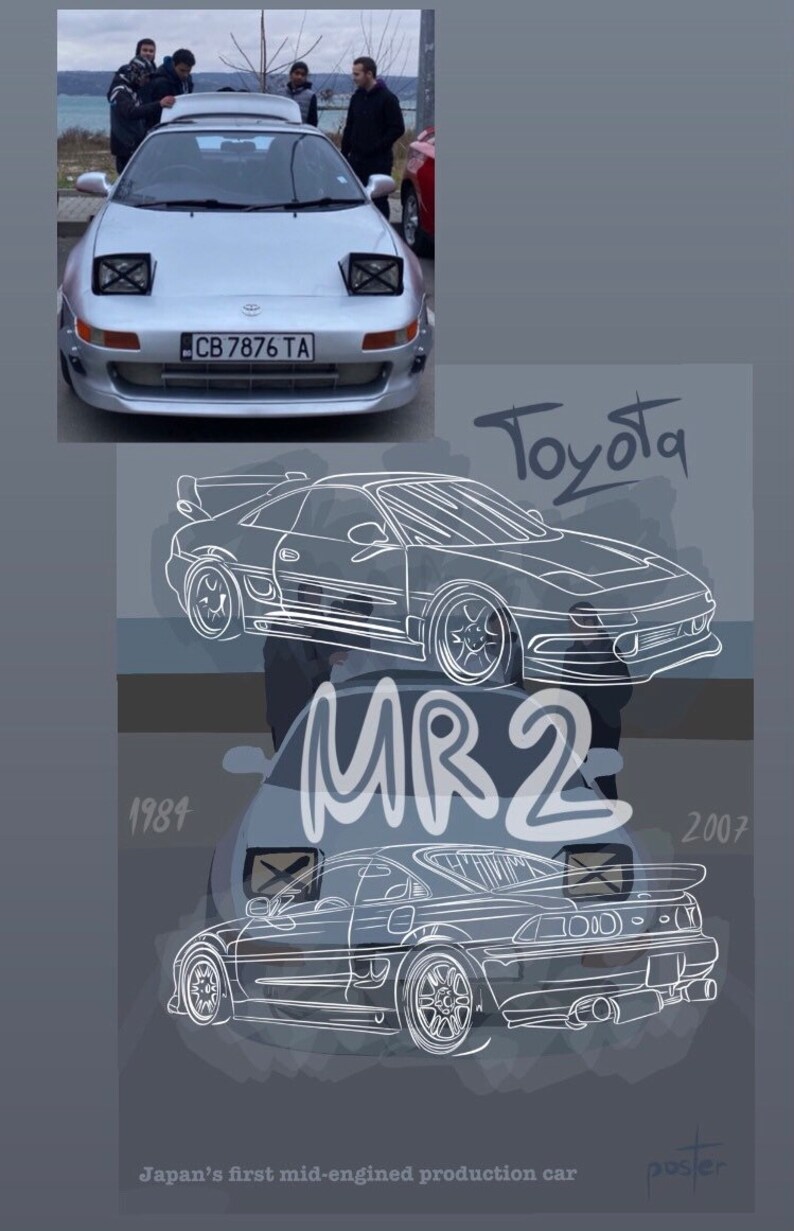 Custom Car Digital Drawing, Vector Car Illustration, Custom Cartoon Car ...