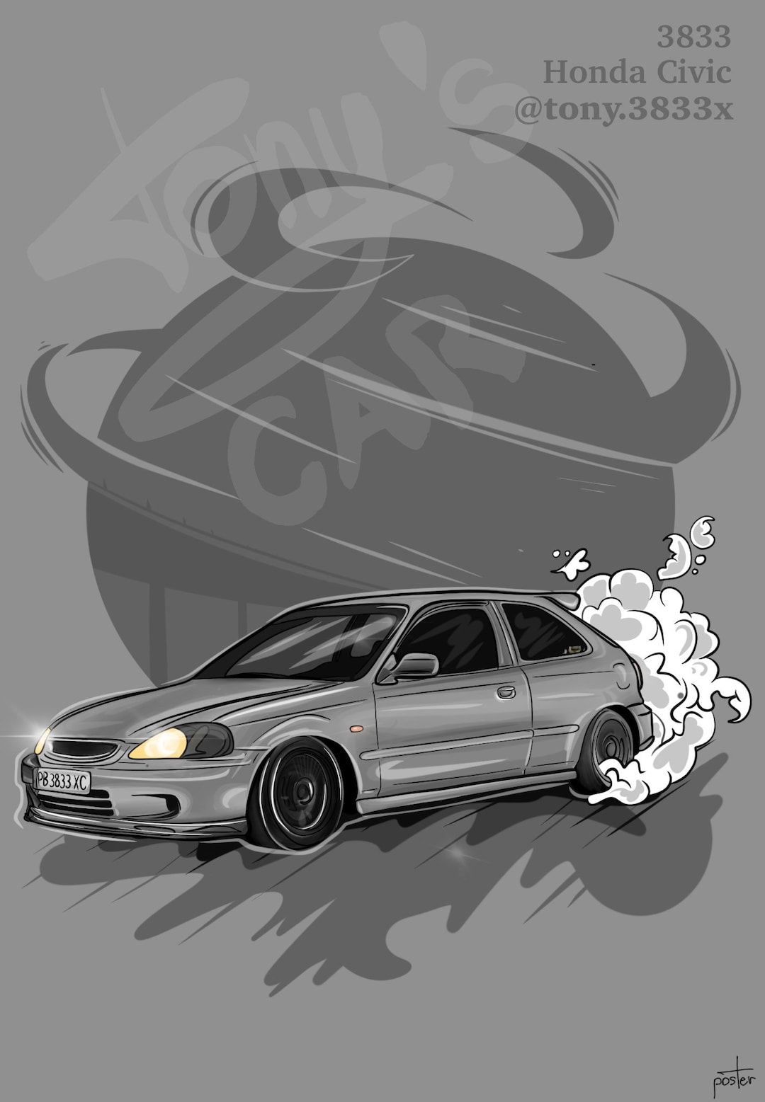 Custom Car Digital Drawing, Vector Car Illustration, Custom Cartoon Car ...