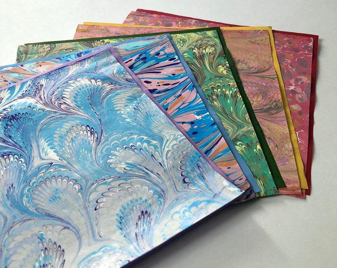 Hand Marbled Origami Paper Pack 1 - Etsy