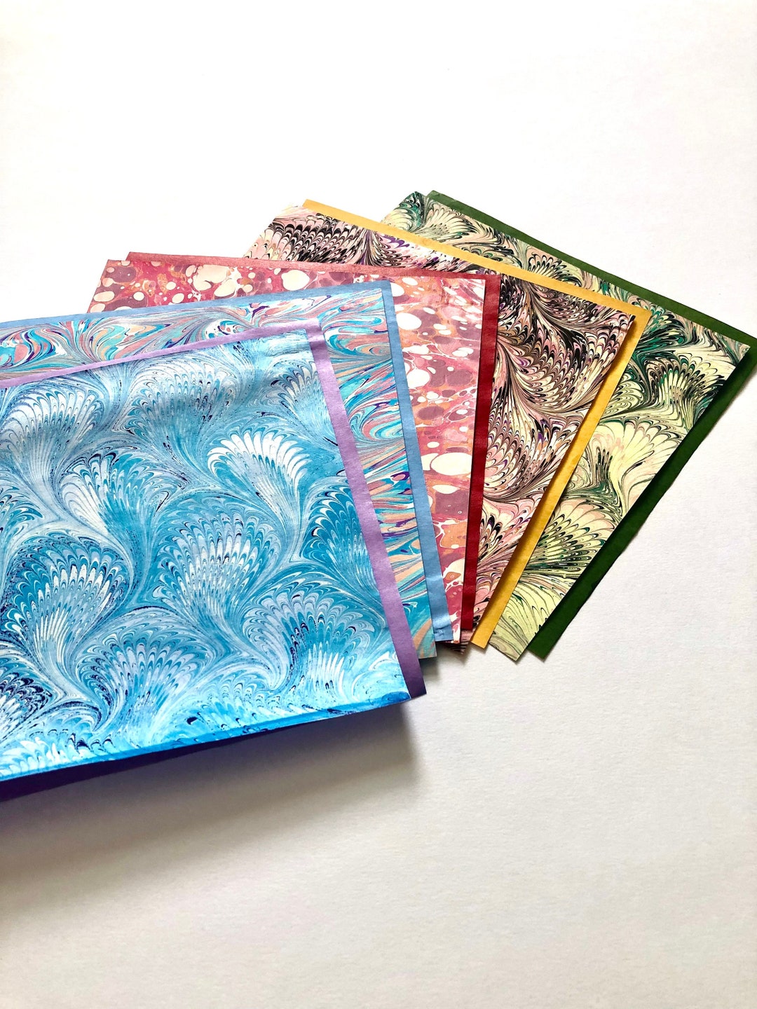 Hand Marbled Origami Paper Pack 1 - Etsy