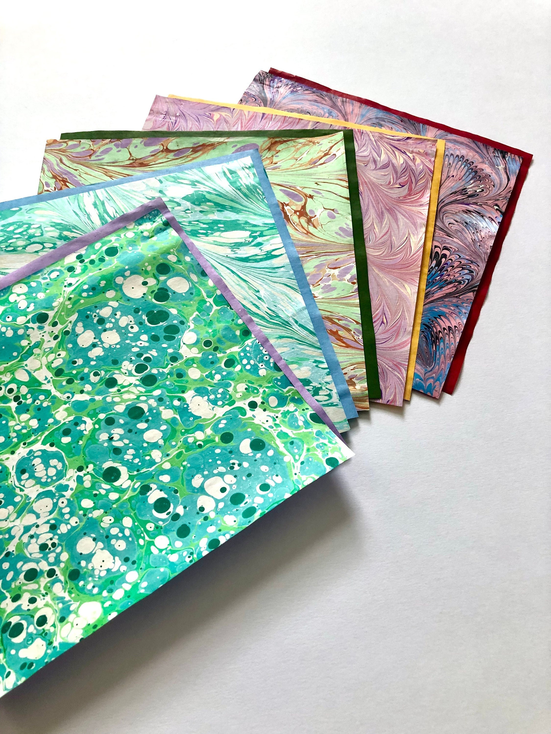 Hand Marbled Origami Paper Pack 2 - Etsy