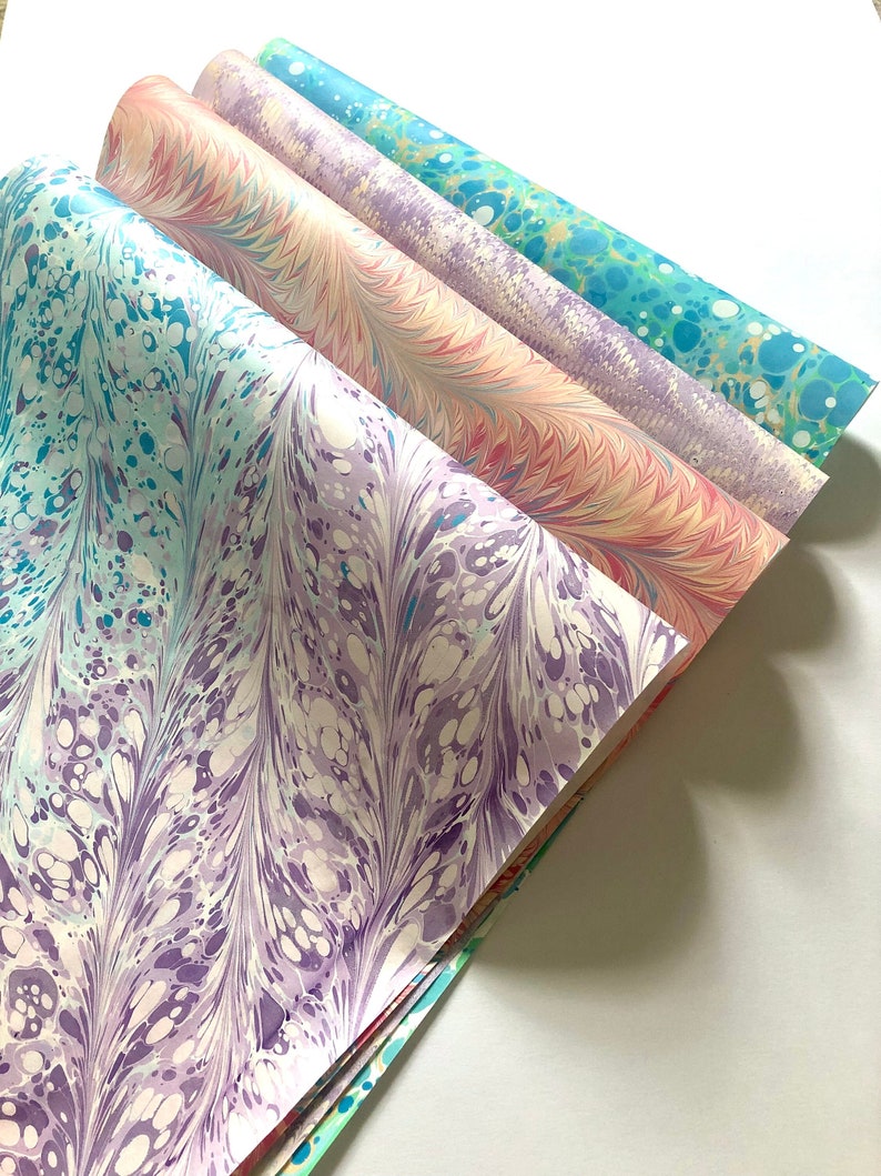Hand Marbled Texoprint Paper - Etsy