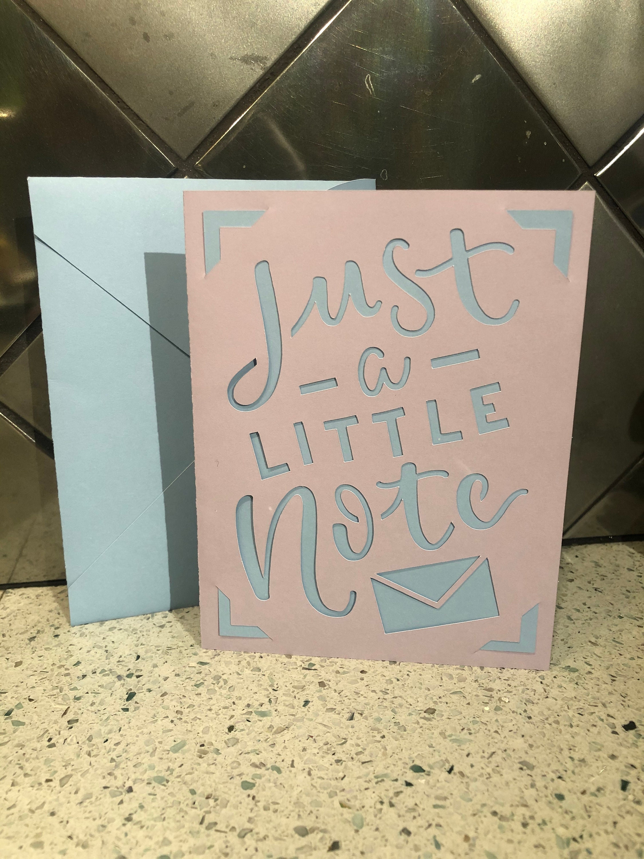 Just A Little Note Handmade Card | Etsy