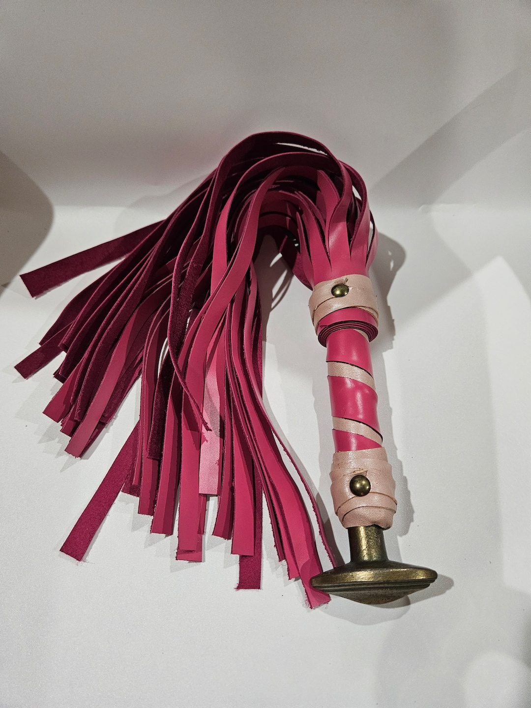 Hot Pink and Pastel Pink Leather Flogger - Etsy