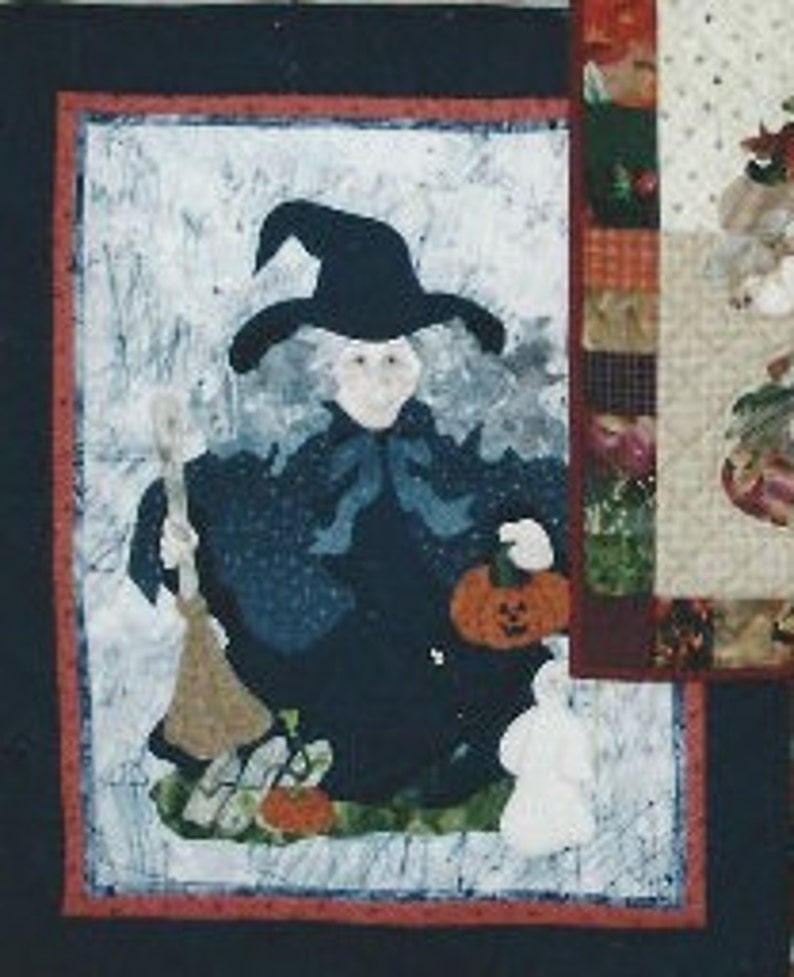 Edweena Witch and Clem Scarecrow Wallhanging Quilt Pattern - Etsy