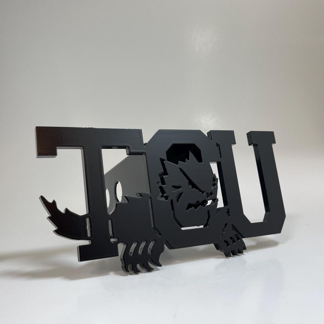 TCU LETTERS Black Hitch Cover - Etsy