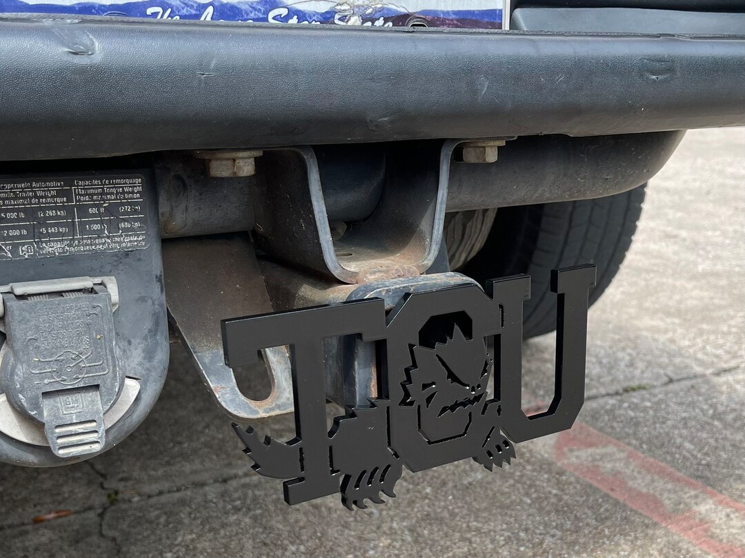 TCU LETTERS Black Hitch Cover - Etsy