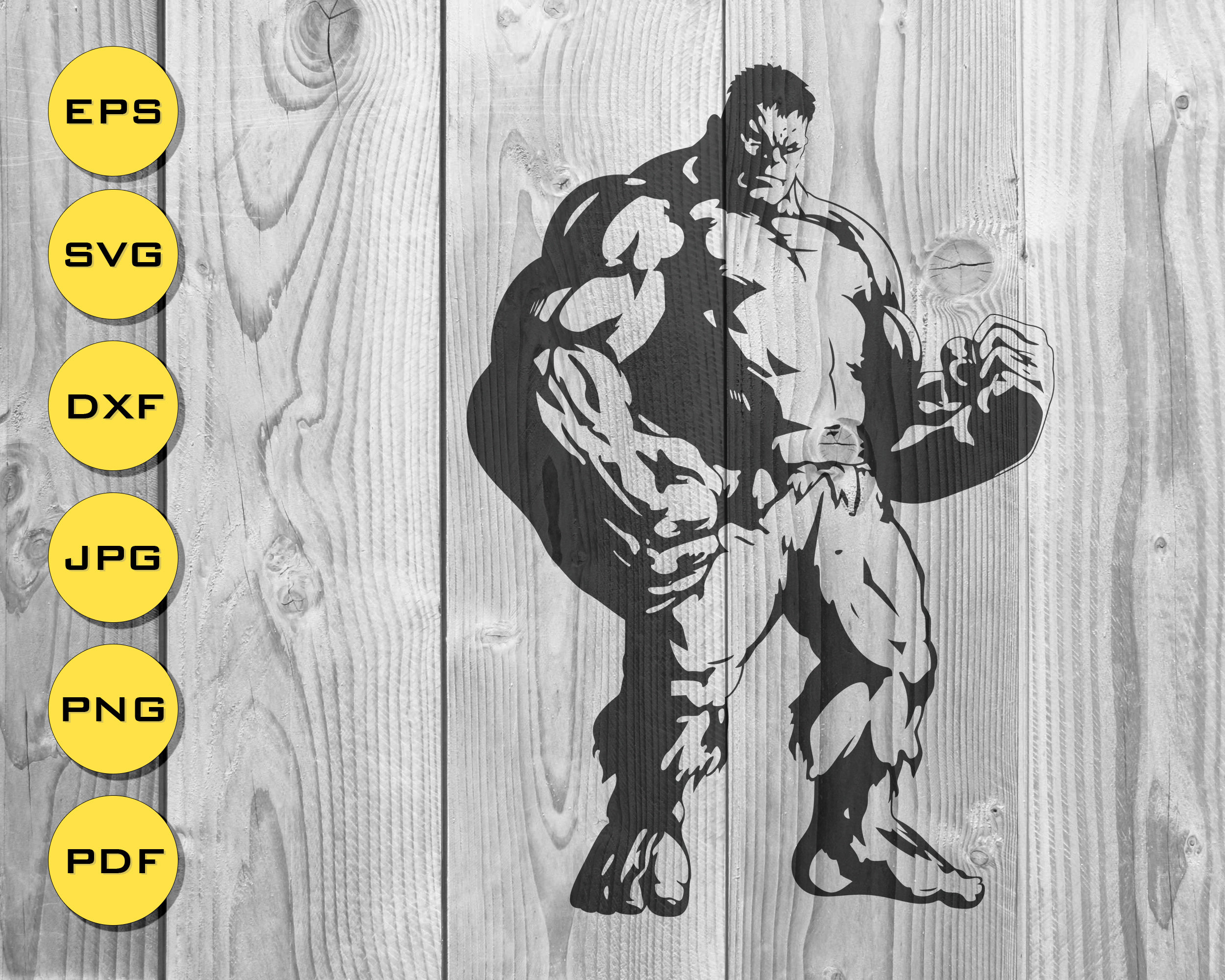 Printable strong man SVG Silhouette Clipart stencil cricut | Etsy