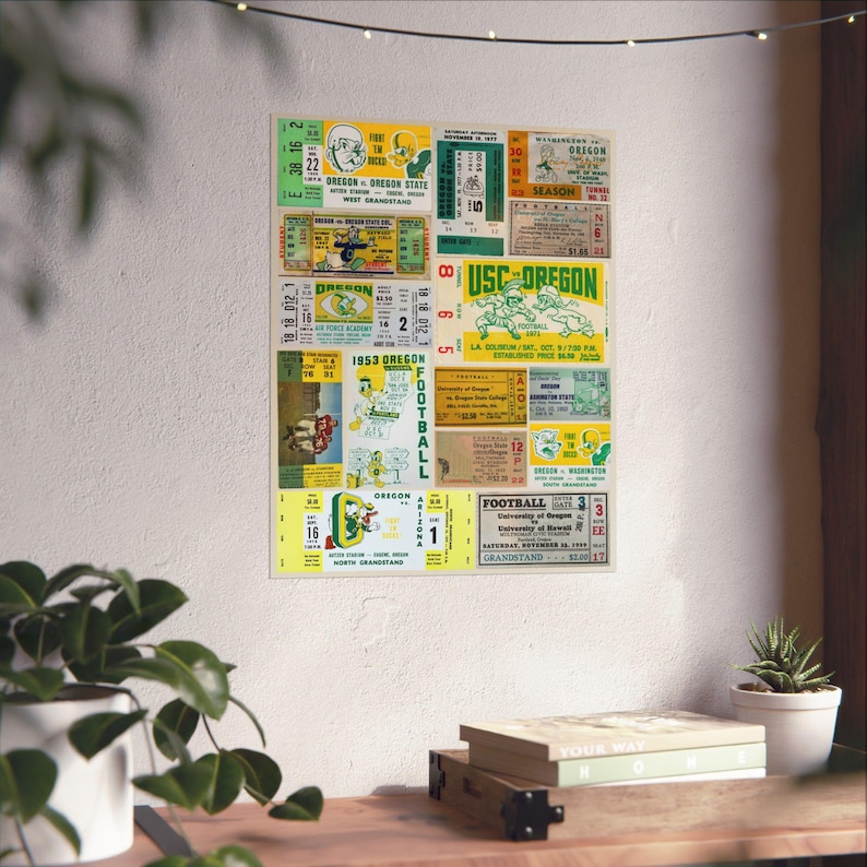Oregon Ducks | Vintage Sports Ticket Art Print | Retro College Team ...