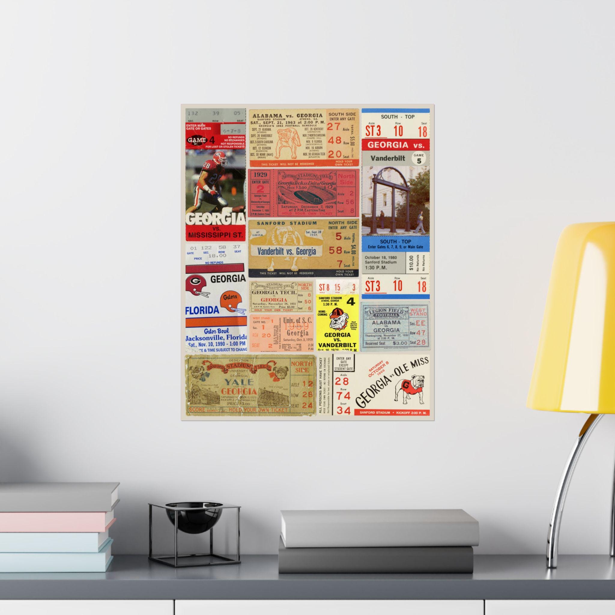 Georgia Bulldogs | Vintage Sports Ticket Art Print | Retro College Team ...