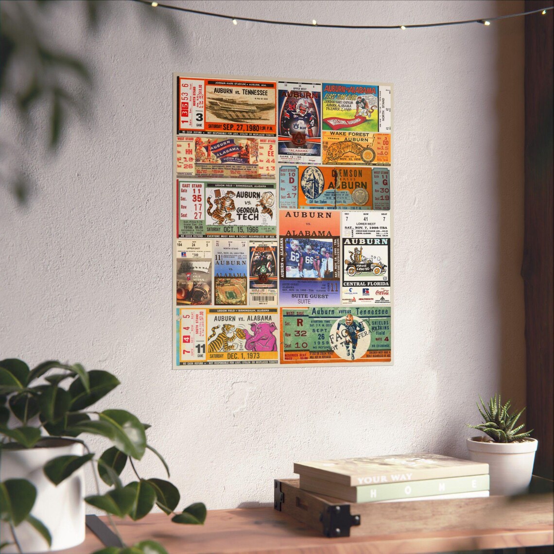 Auburn Tigers | Vintage Sports Ticket Art Print | Retro College Team ...