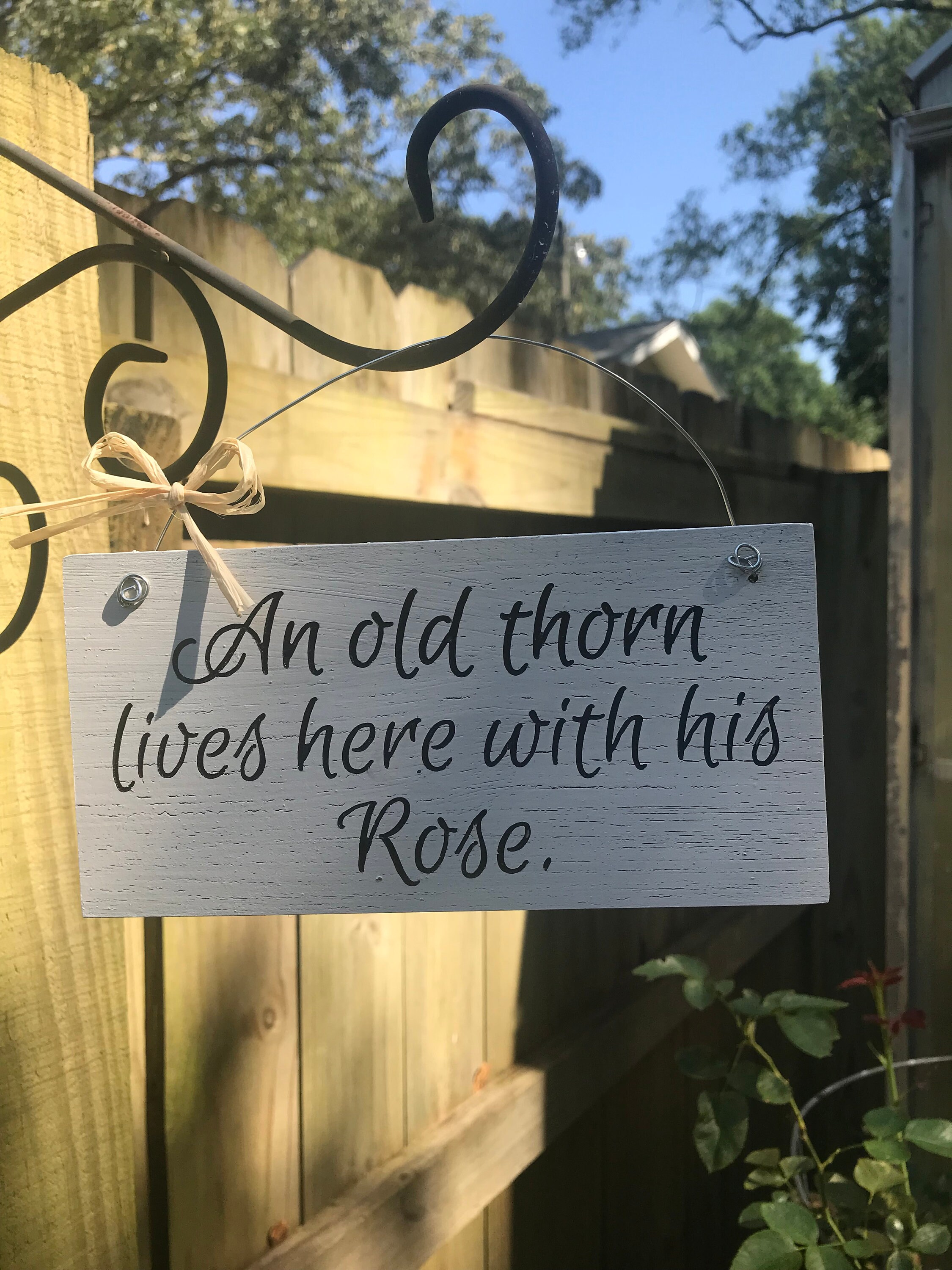 Wooden Engraved Sign an Old Thorn Lives Here With His Rose. - Etsy