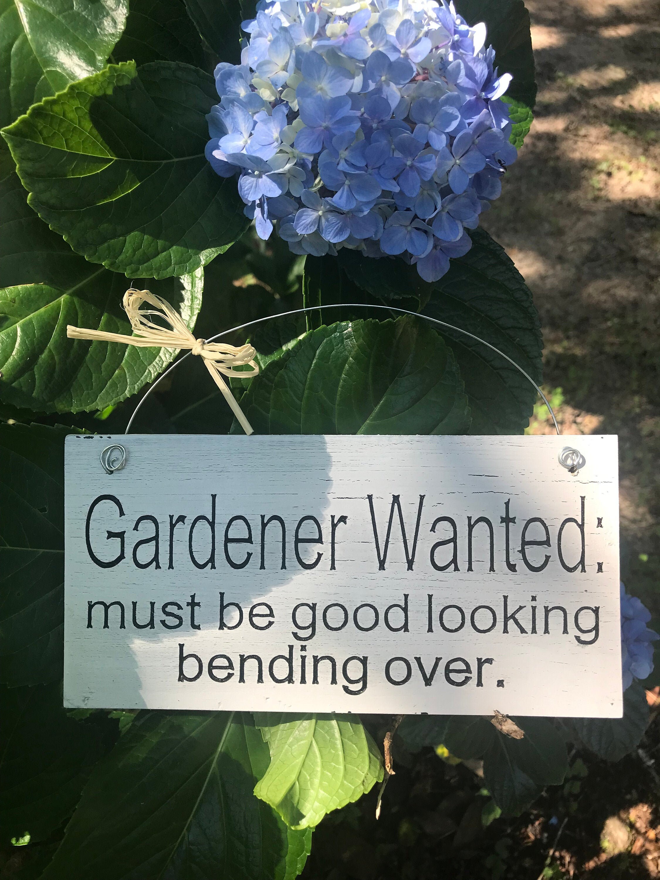 Wooden Engraved Sign Gardener Wanted: Must Be Good Looking Bending Over ...