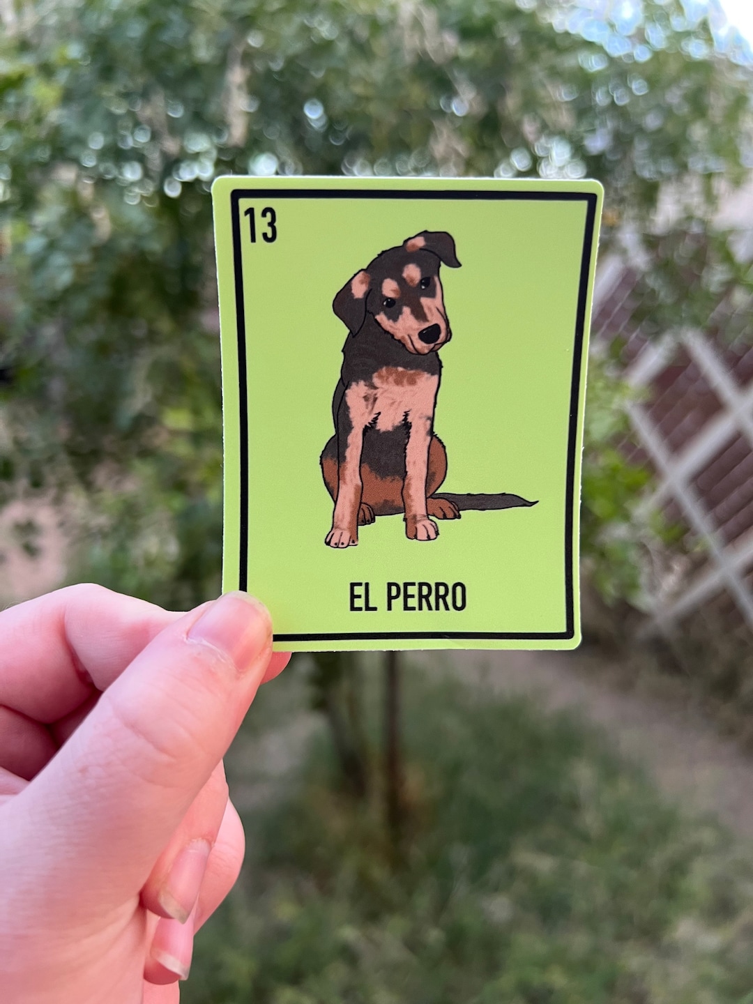 3-inch El Perro Loteria Card Dog Loteria Card Dog Lover Sticker Mexican ...