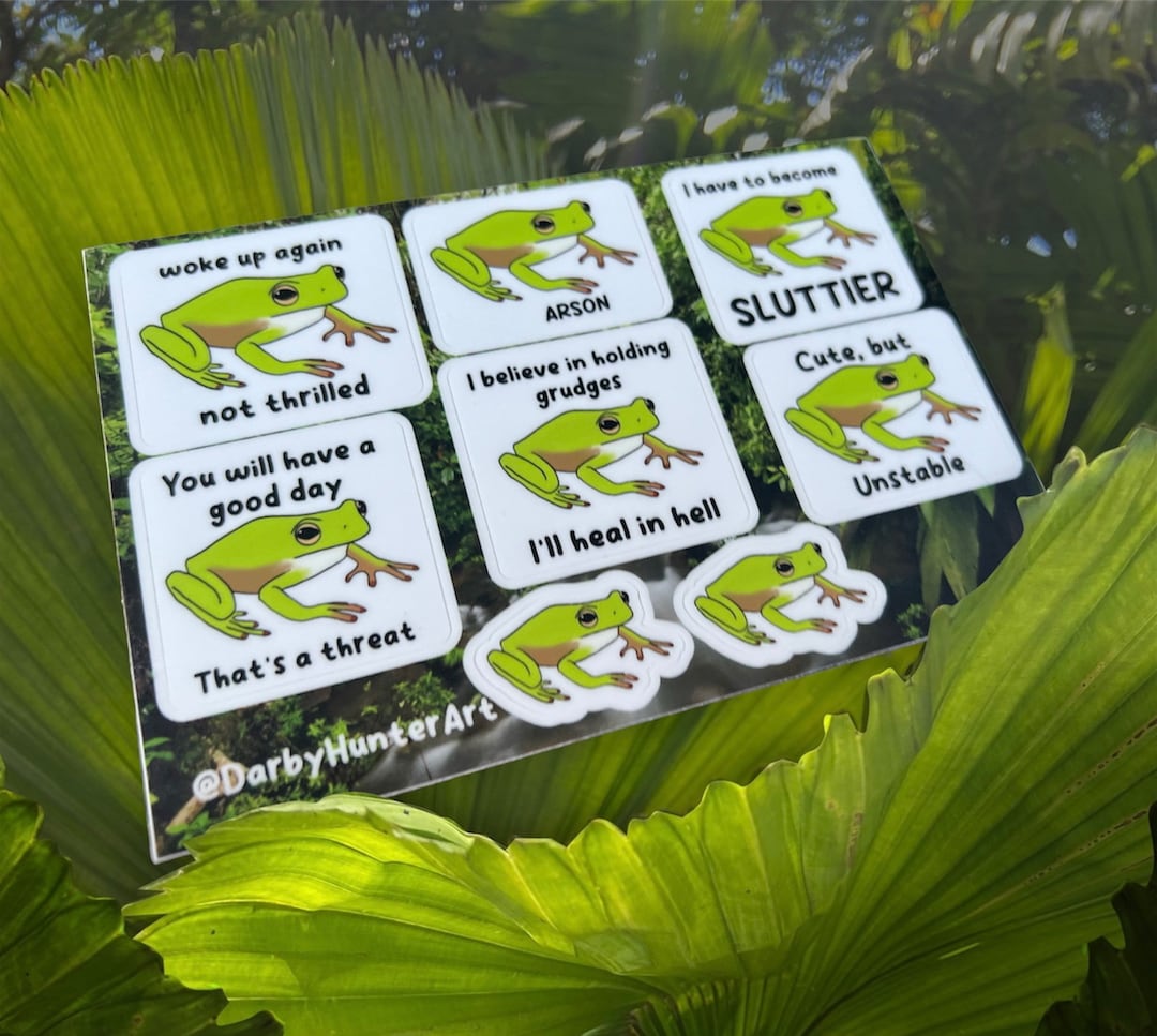 6x4 Frog Sticker Sheet Meme Frog Stickers Unhinged Frog - Etsy