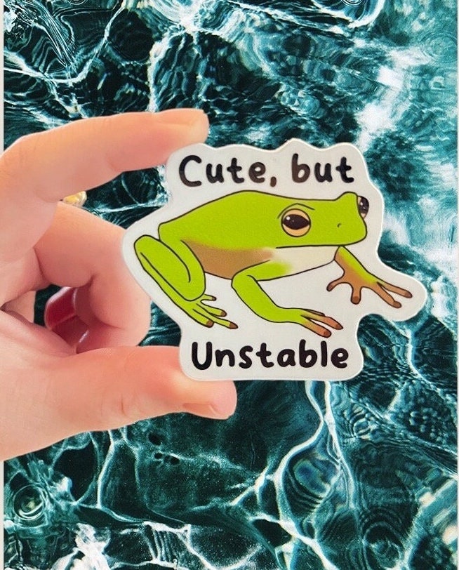 3 Inch Frog Memes Cute but Unstable Silly Frog Sticker - Etsy