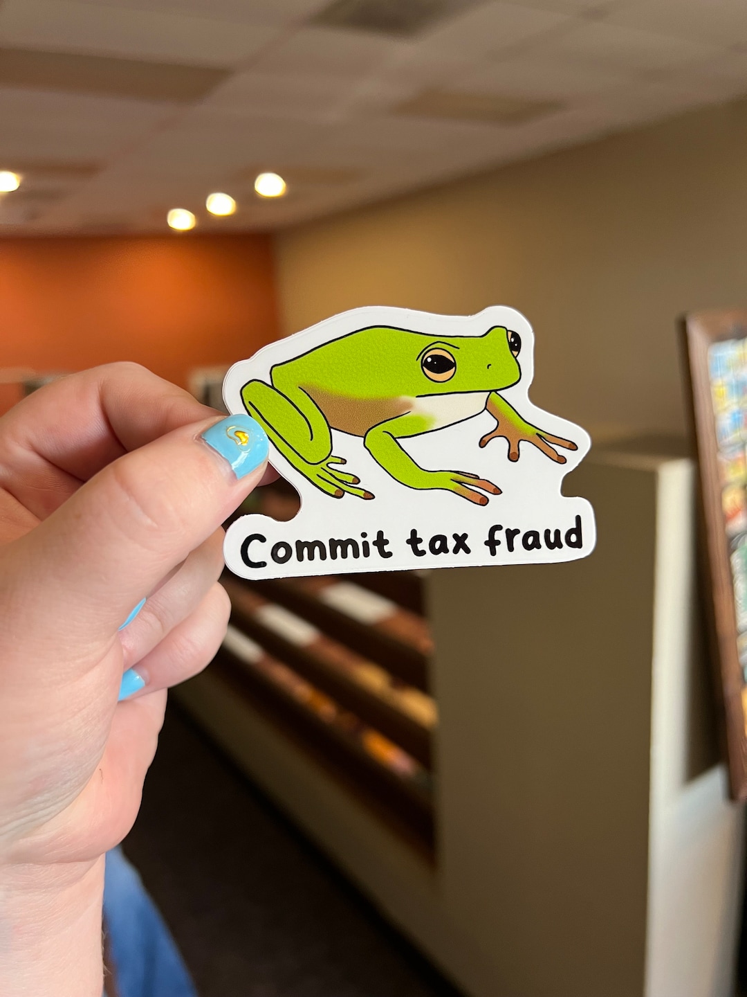 3 Inch Frog Memes Commit Tax Fraud Silly Frog Sticker Money Frog Meme ...