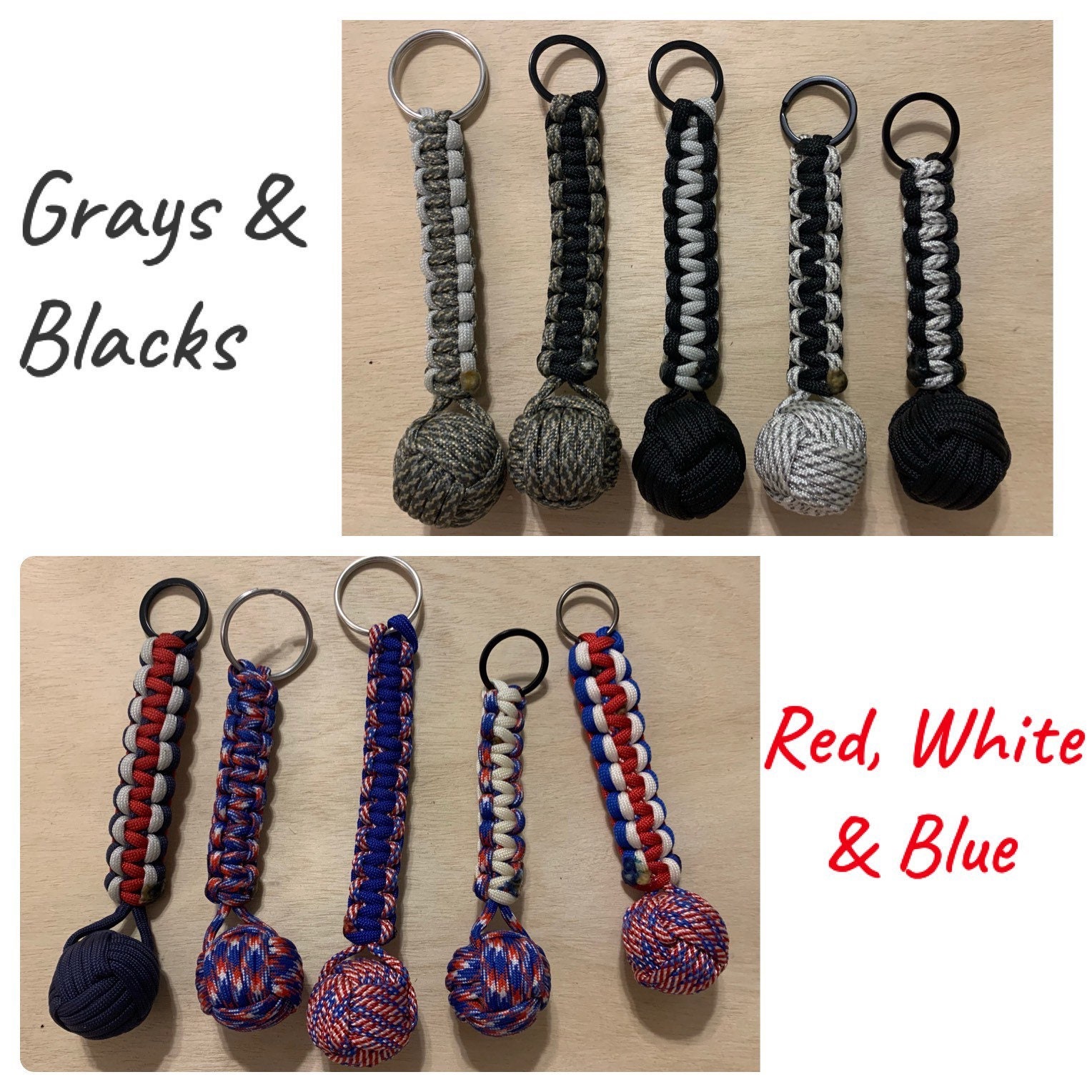 Monkey Fist Keychain- Two Colors - Etsy