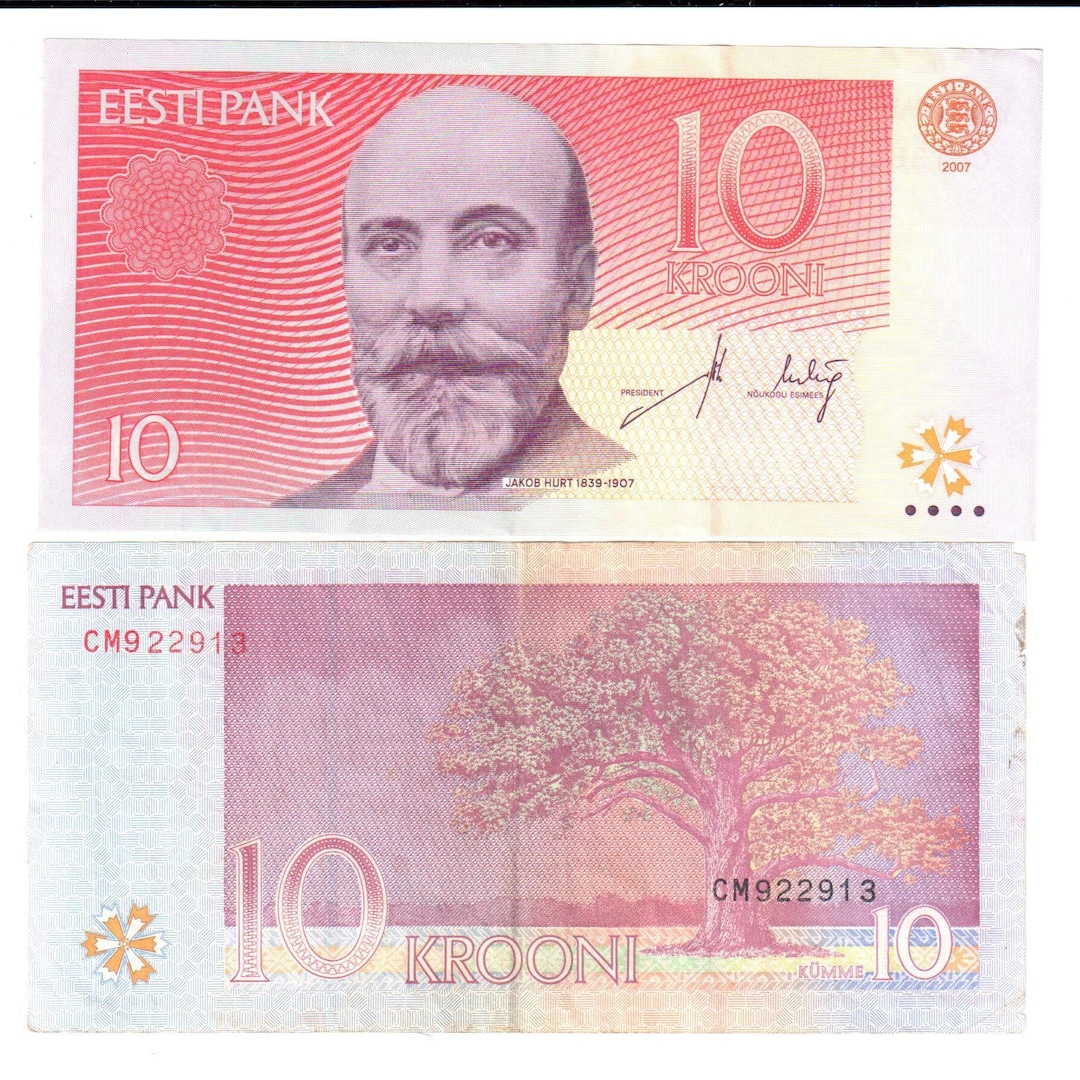 Rare Estonia 10 Krooni Banknote – Vintage Estonian Currency ...