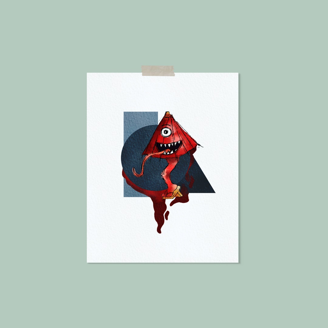Kasa-obake, Japanese Mythology, Yokai, Modern Art Print - Etsy