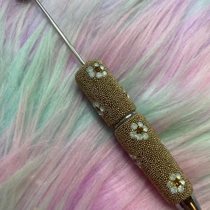 Colored Caviar Microbeads and Flower Rhinestone Covered Beadable DIY ...